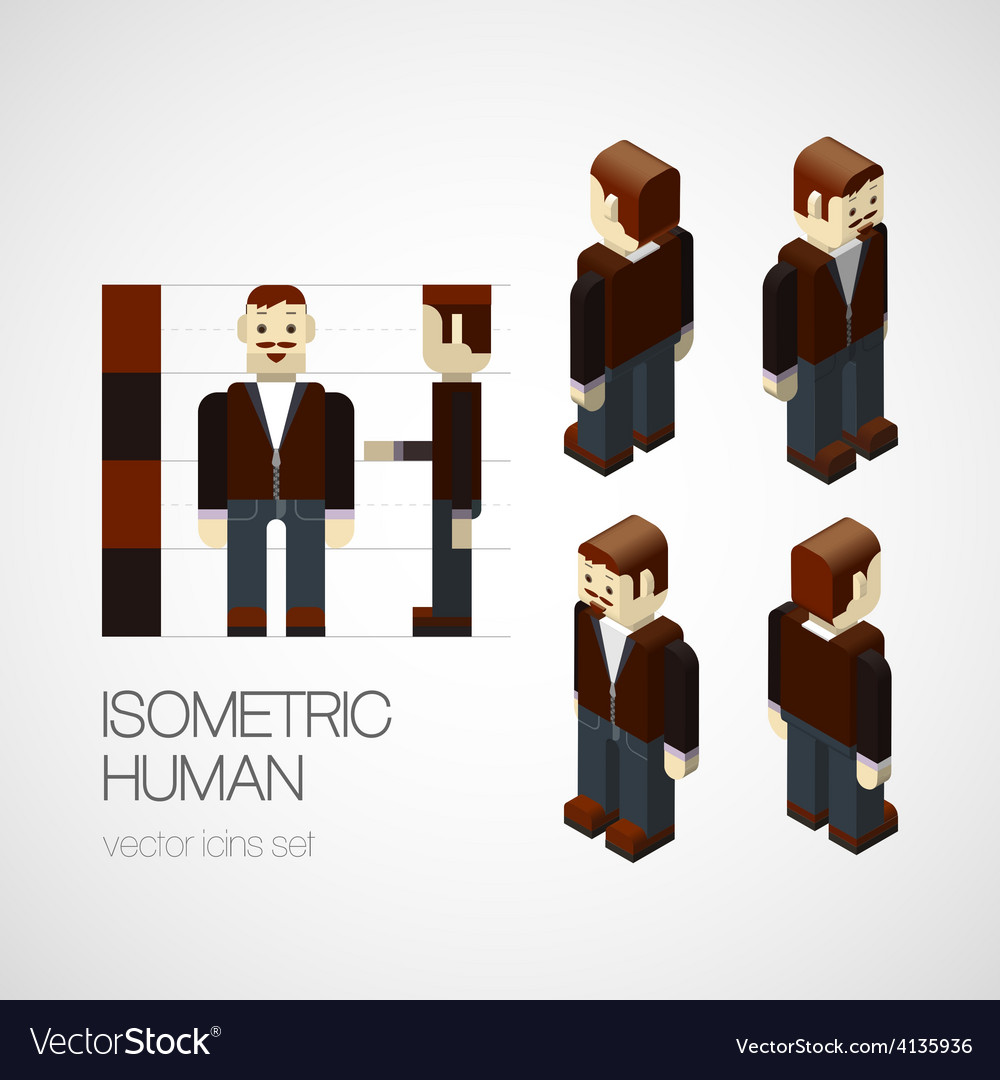 Isometric human set Royalty Free Vector Image - VectorStock