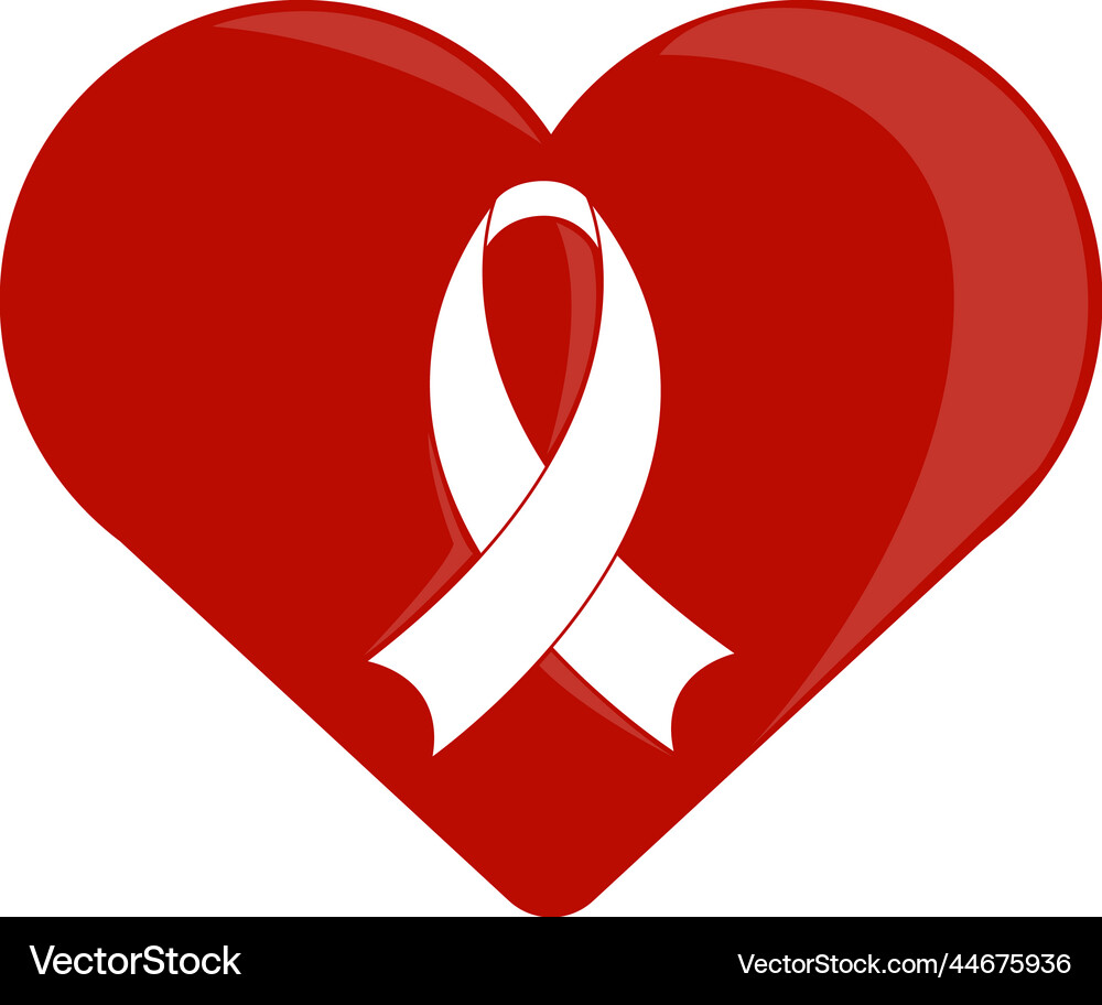 Ribbon in heart aids Royalty Free Vector Image
