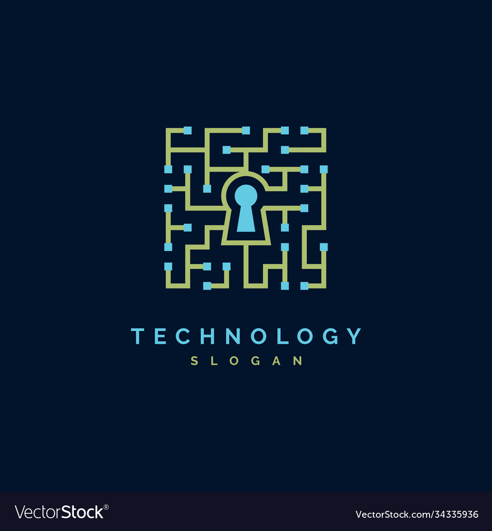 Security technology logo Royalty Free Vector Image