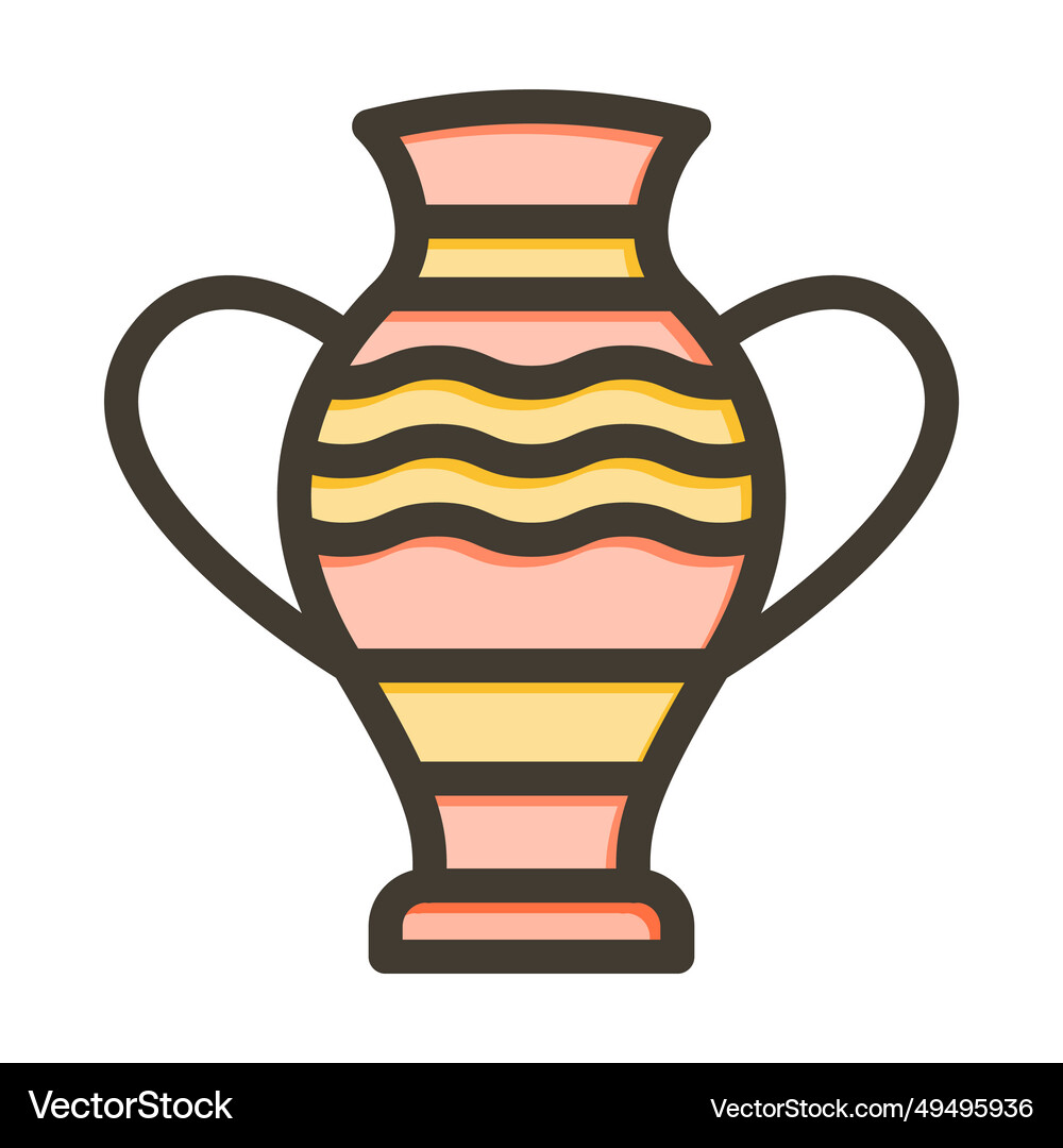 Vase thick line filled colors icon for personal Vector Image