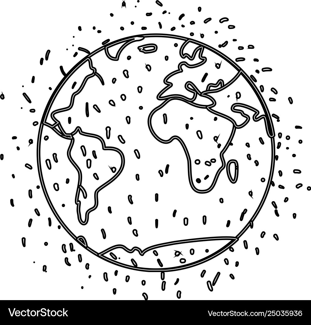 World planet map icon Royalty Free Vector Image