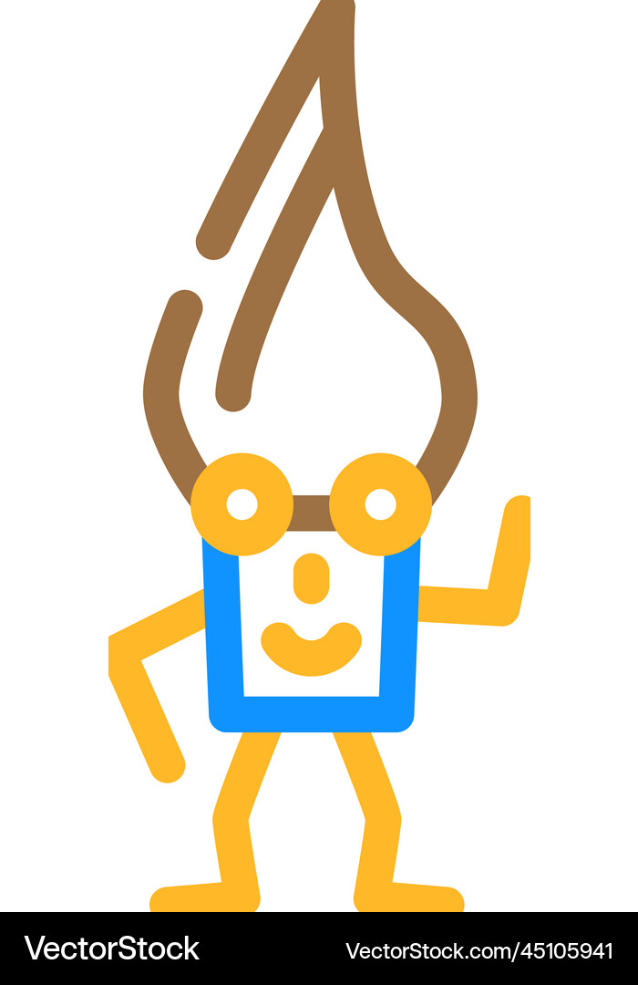 Brush stationery character color icon Royalty Free Vector