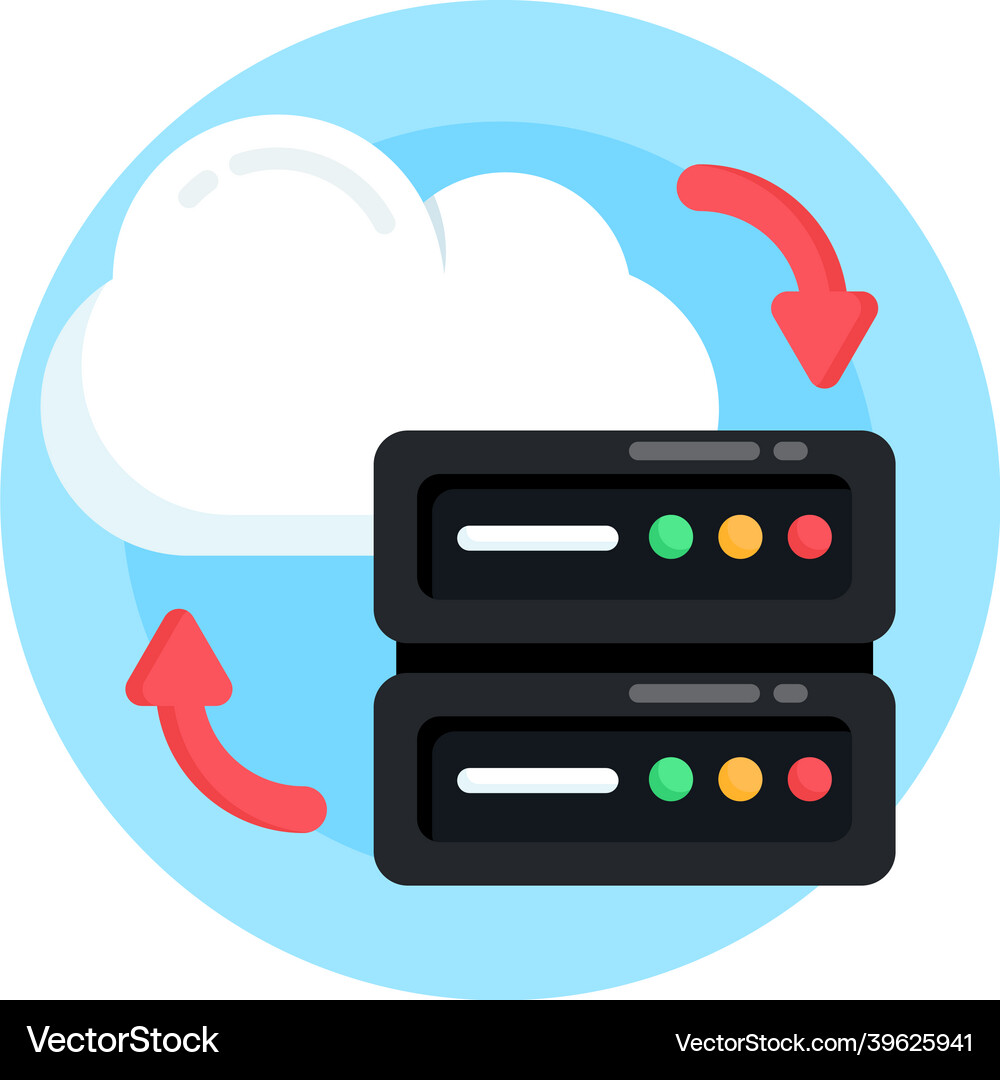 Cloud server sharing Royalty Free Vector Image