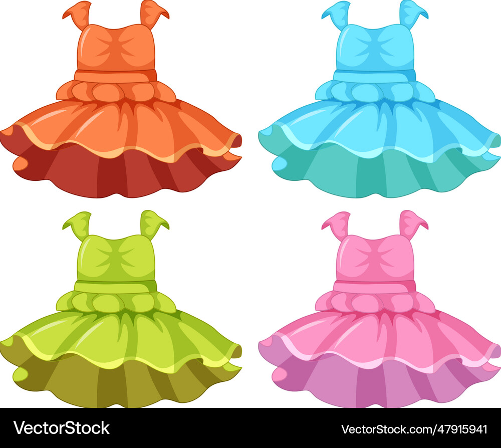 Collection of cute dresses Royalty Free Vector Image
