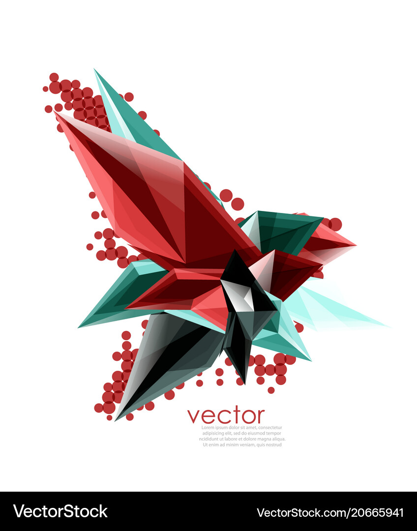 Color glass crystals on white background Vector Image