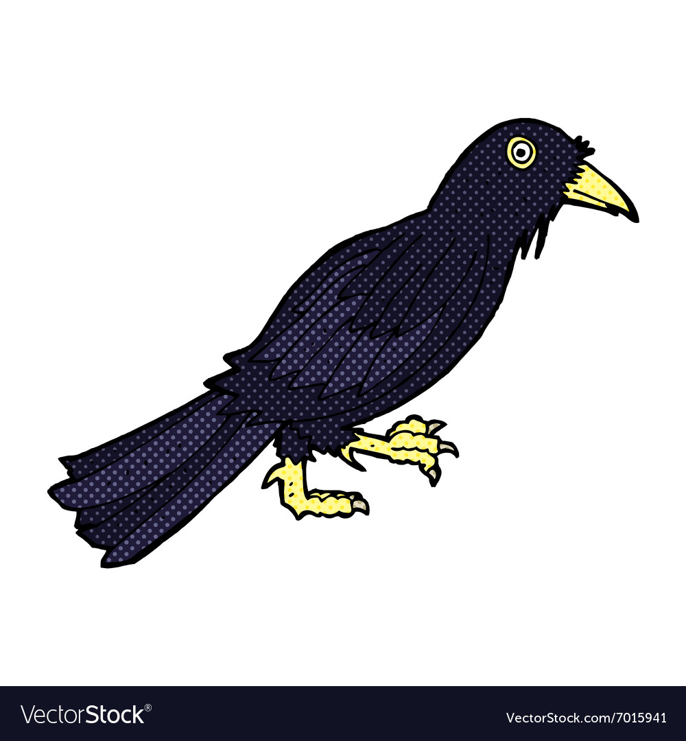Comic cartoon crow Royalty Free Vector Image - VectorStock
