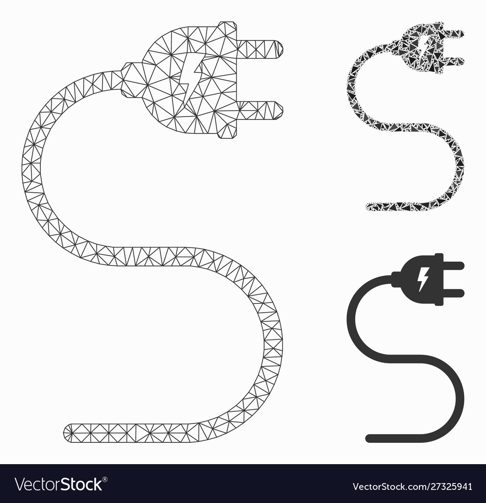 Electrical cable mesh wire frame model Royalty Free Vector