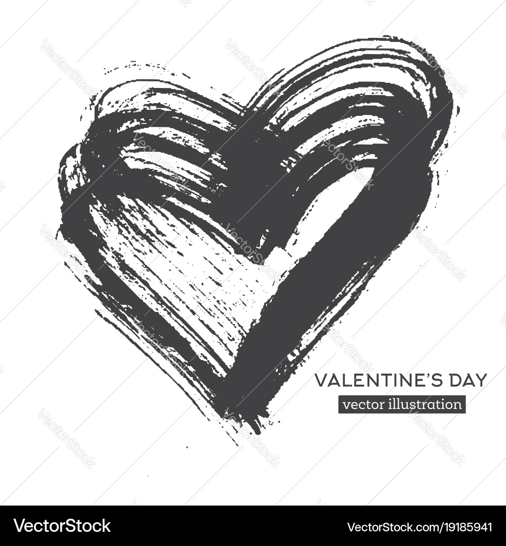 Hand drawn calligraphy heart isolated on white Vector Image
