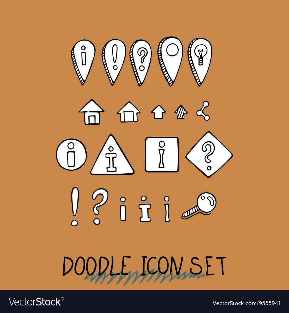 Hand drawn icons set website development Vector Image