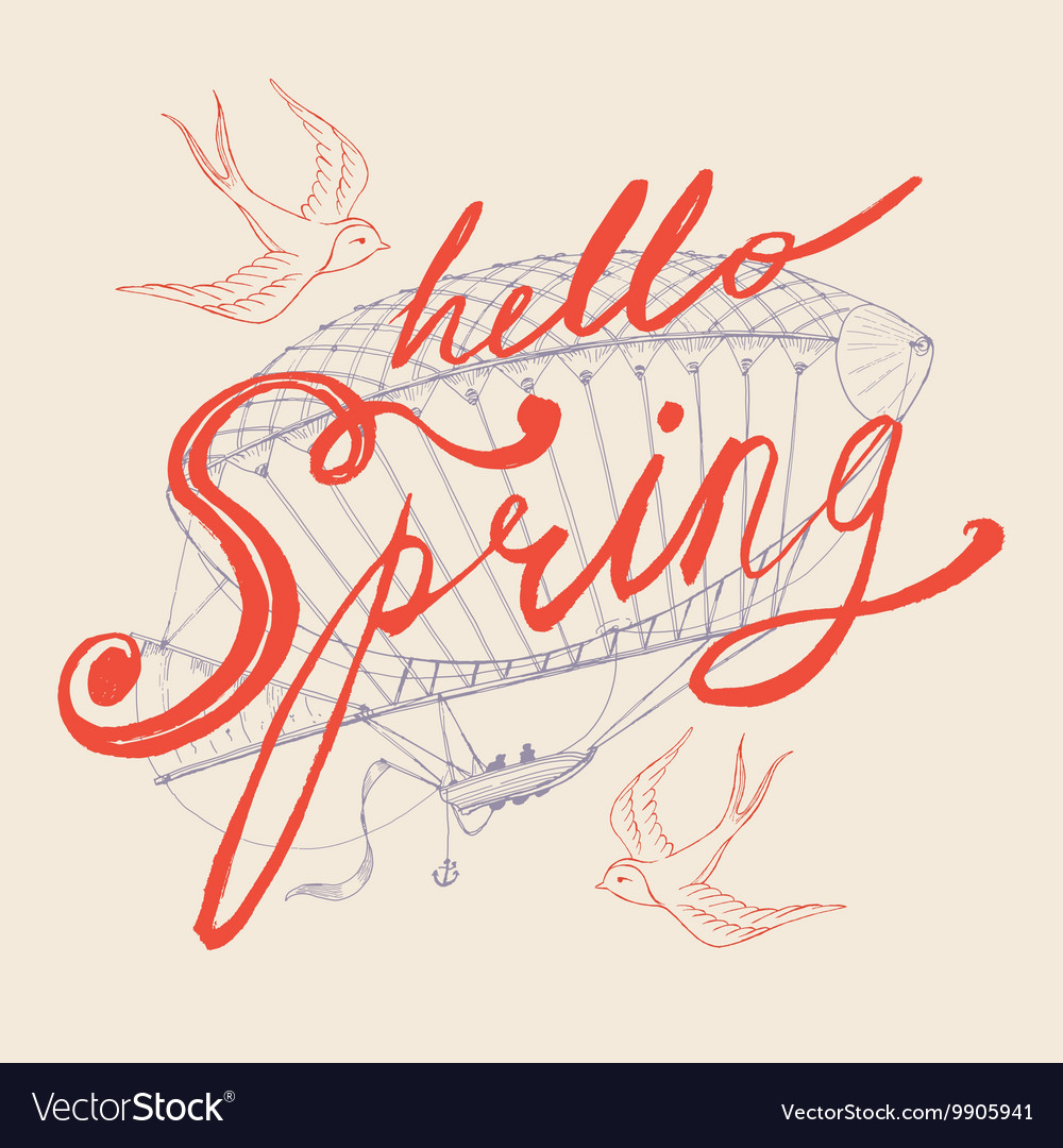 Hello spring banner Royalty Free Vector Image - VectorStock