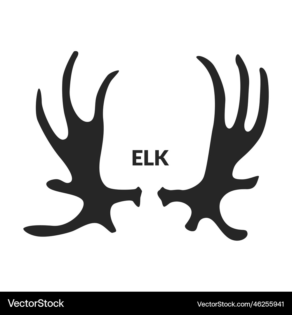 Horn elk iconblack icons isolated Royalty Free Vector Image