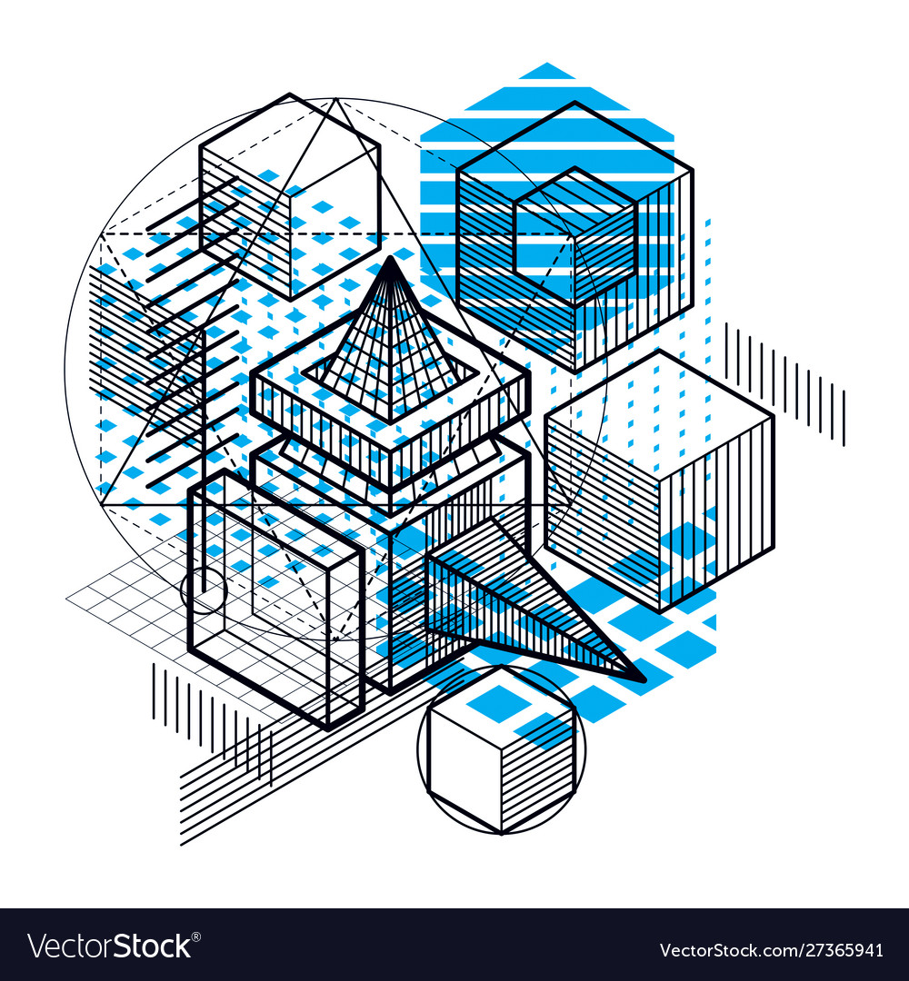 Isometric linear abstract background lined Vector Image