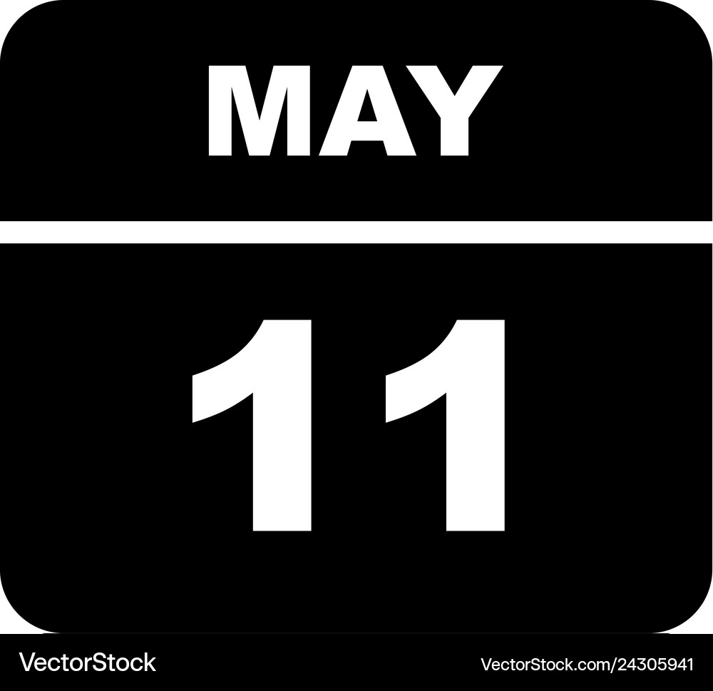 May 11th date on a single day calendar Royalty Free Vector