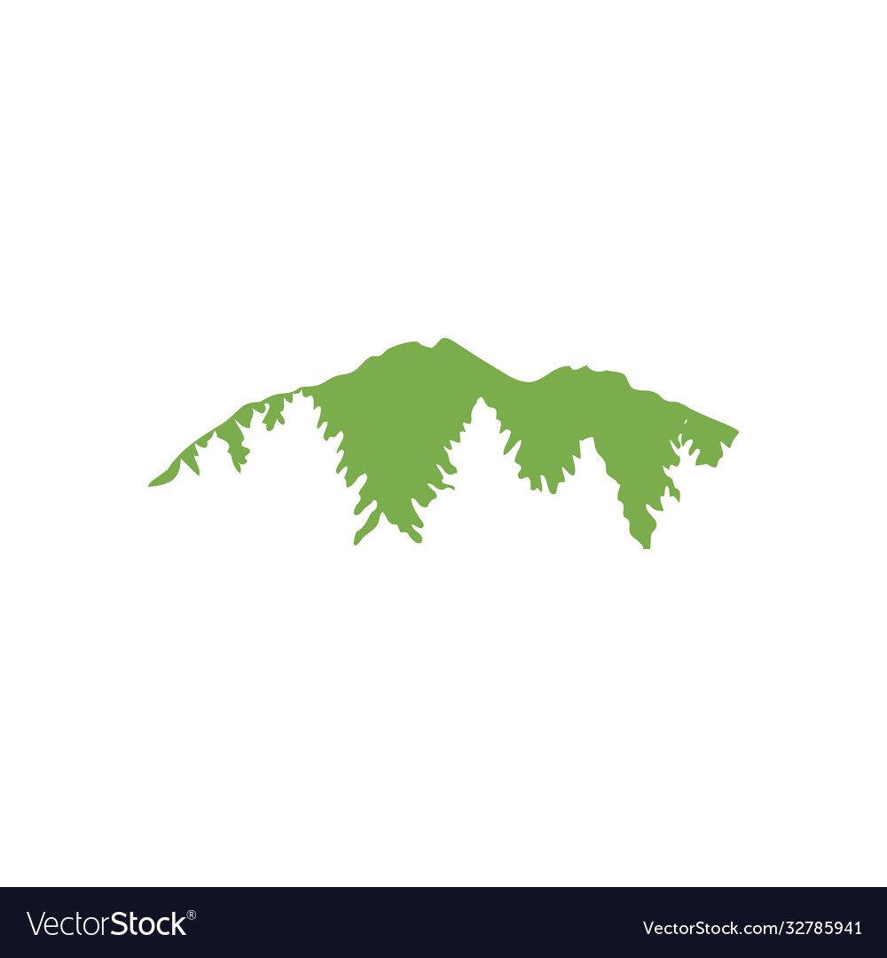 Mountain with pine trees shapes flat style Vector Image
