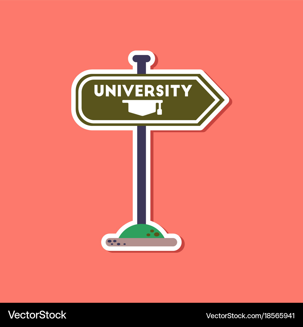 Paper sticker on stylish background university Vector Image