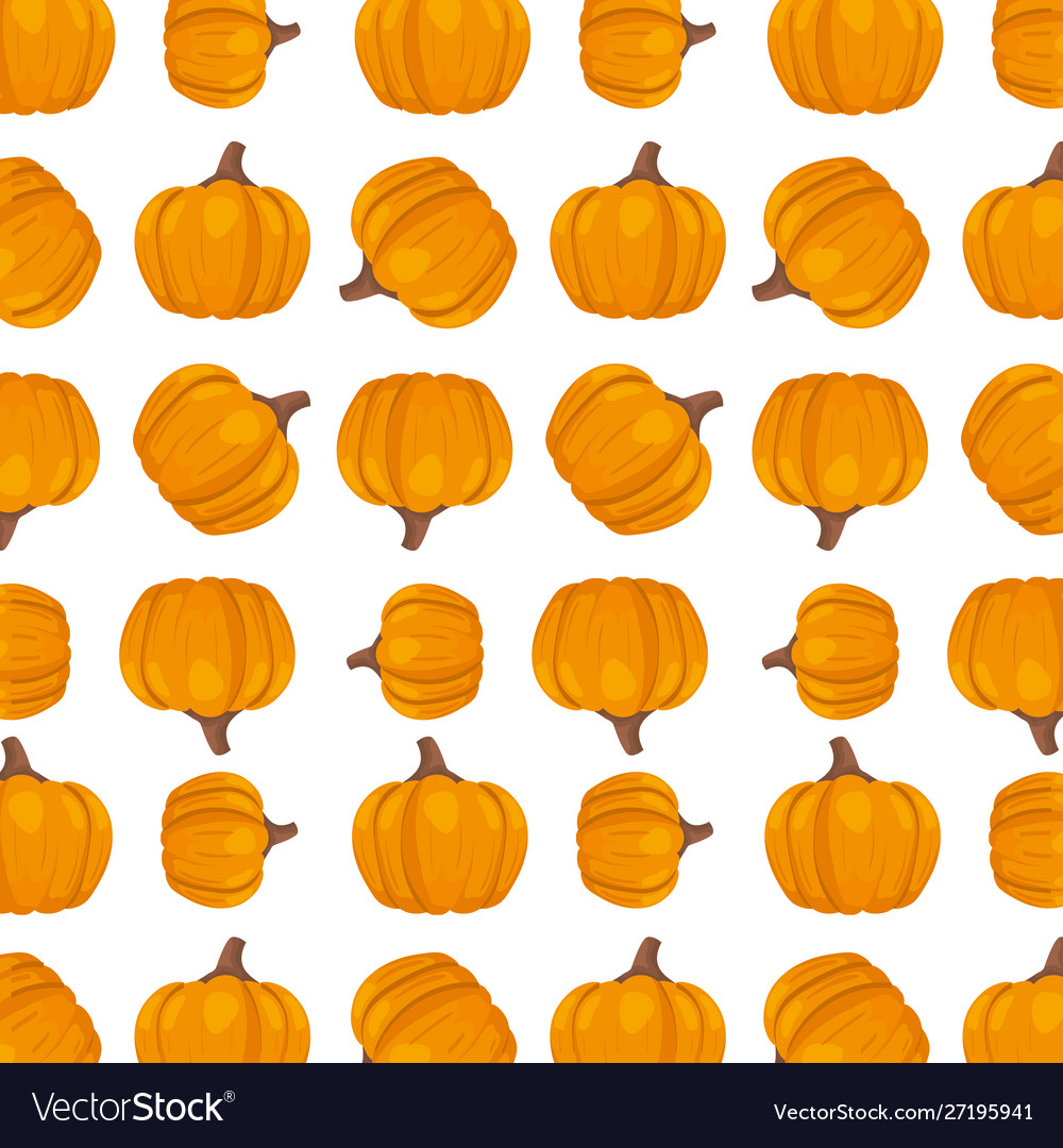Pattern autumn pumpkins season Royalty Free Vector Image