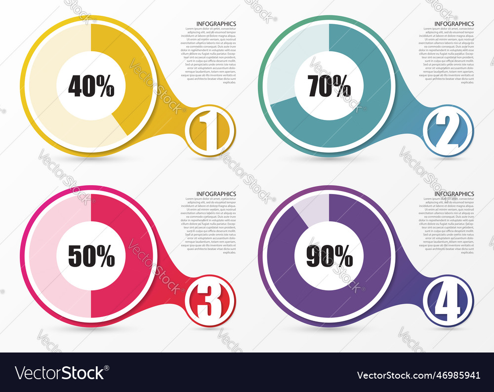Percentage diagram presentation design elements Vector Image Percentage diagram presentation design elements Vector Image