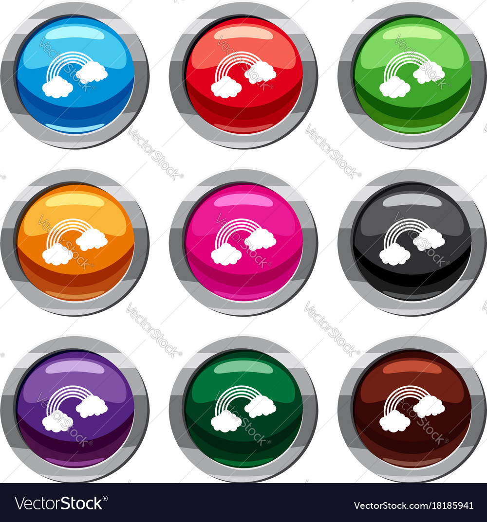 Rainbow set 9 collection Royalty Free Vector Image
