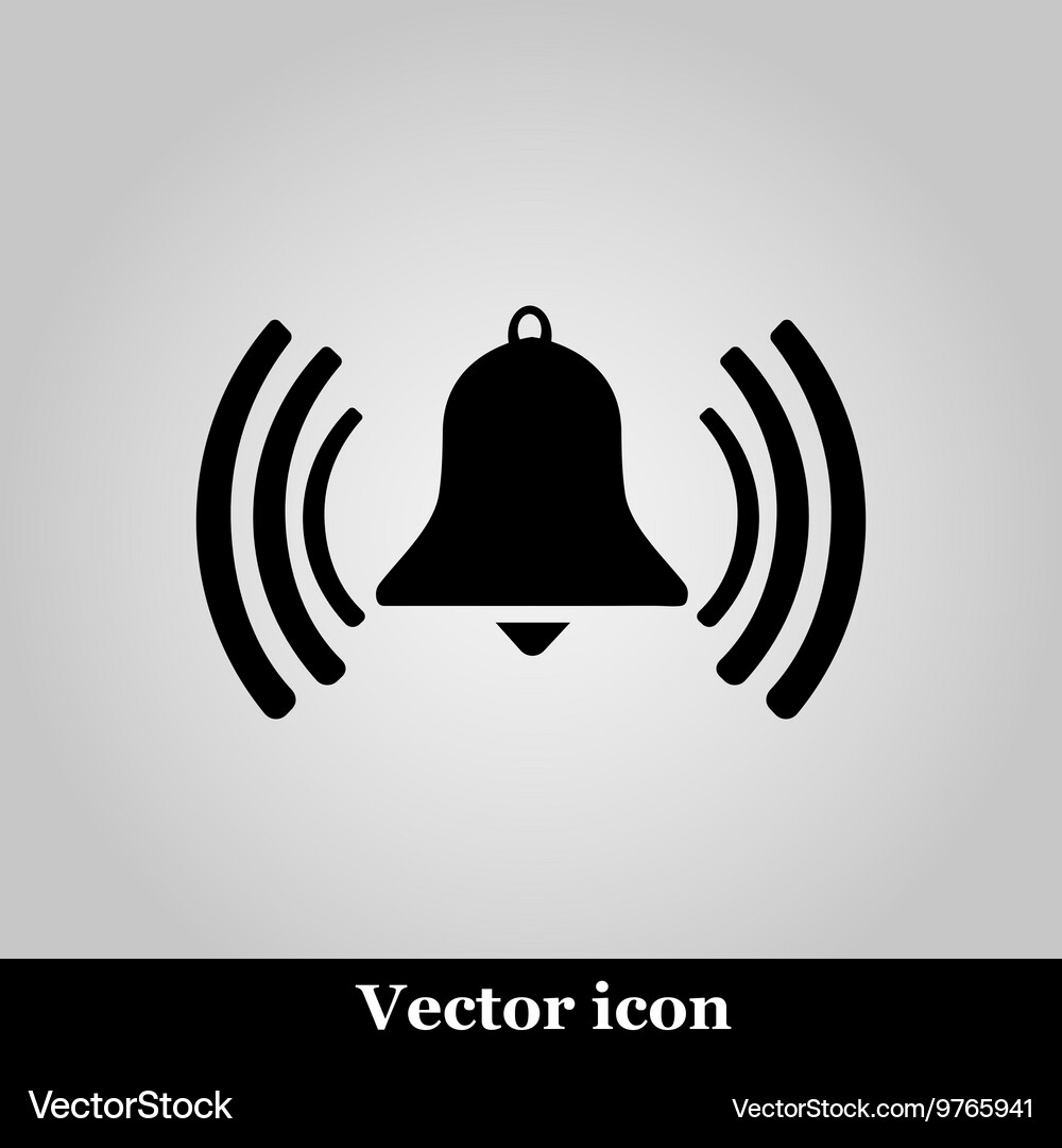 Ringing bell on grey background Royalty Free Vector Image