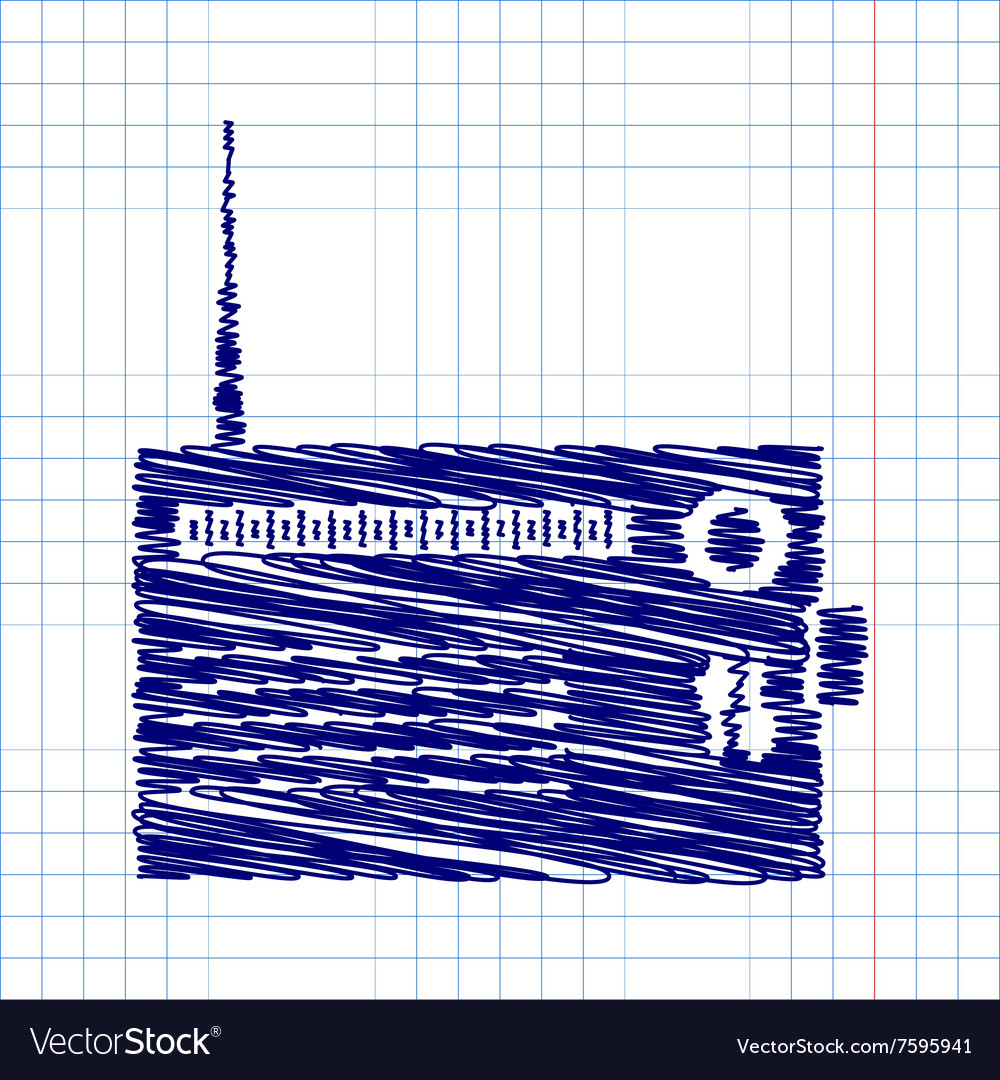 Scribble icon with pen effect Royalty Free Vector Image