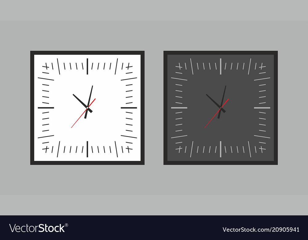 Square wall clock Royalty Free Vector Image - VectorStock