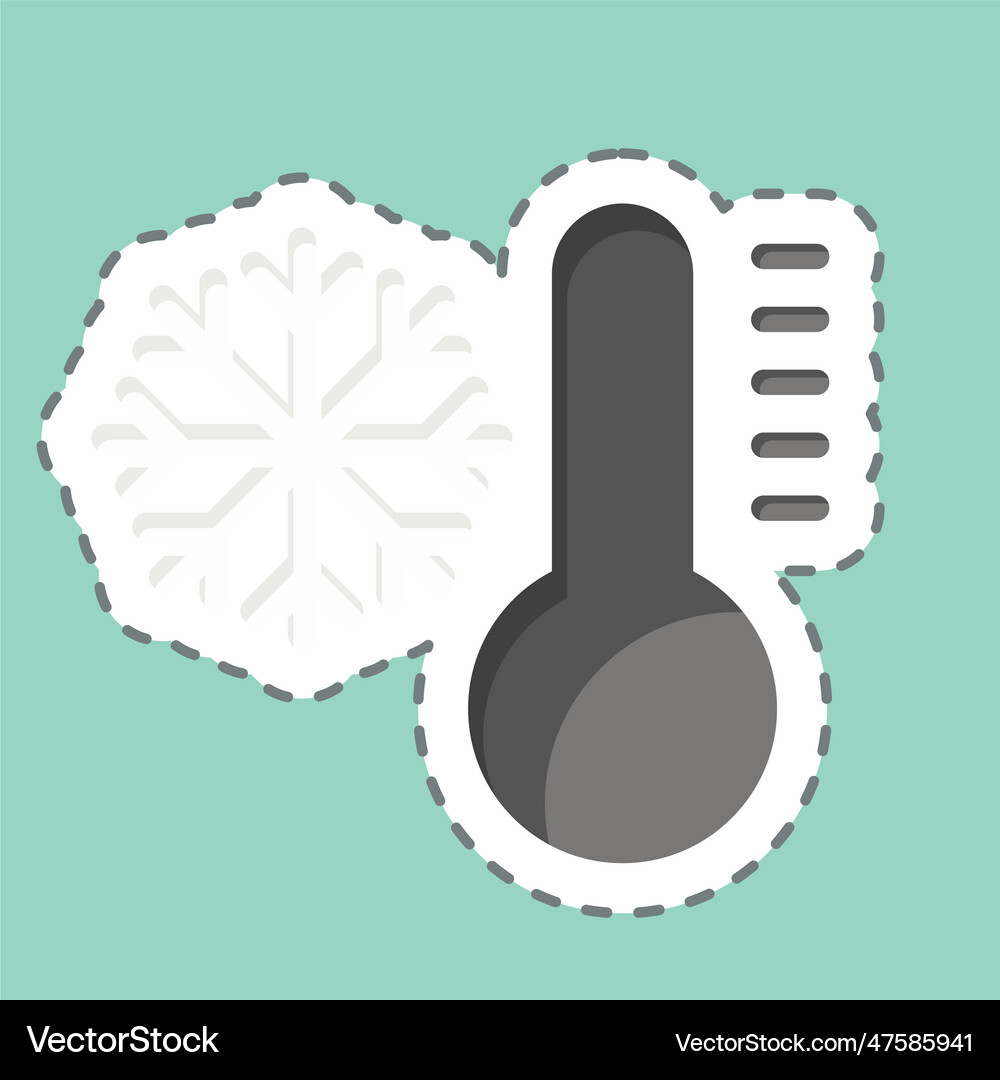 Sticker line cut cold related to air conditioning Vector Image