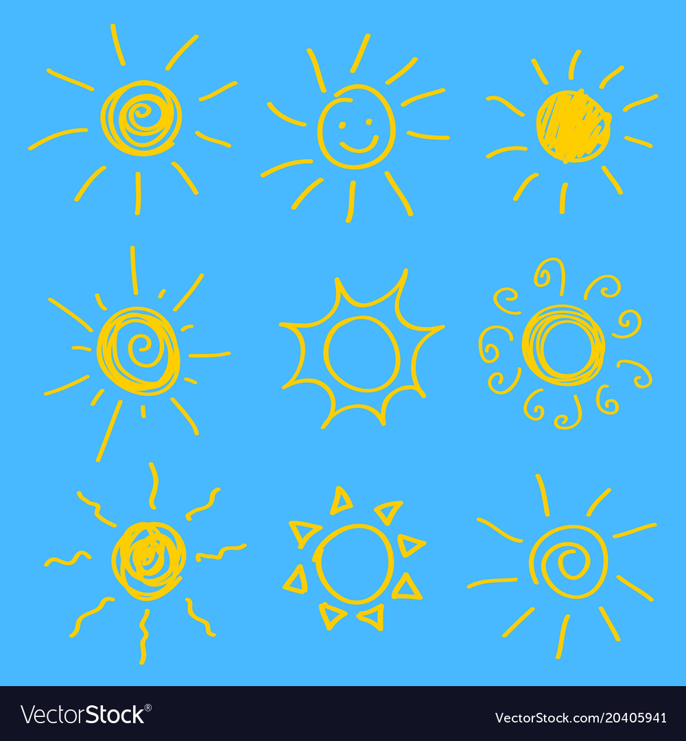 Sun icon set Royalty Free Vector Image - VectorStock