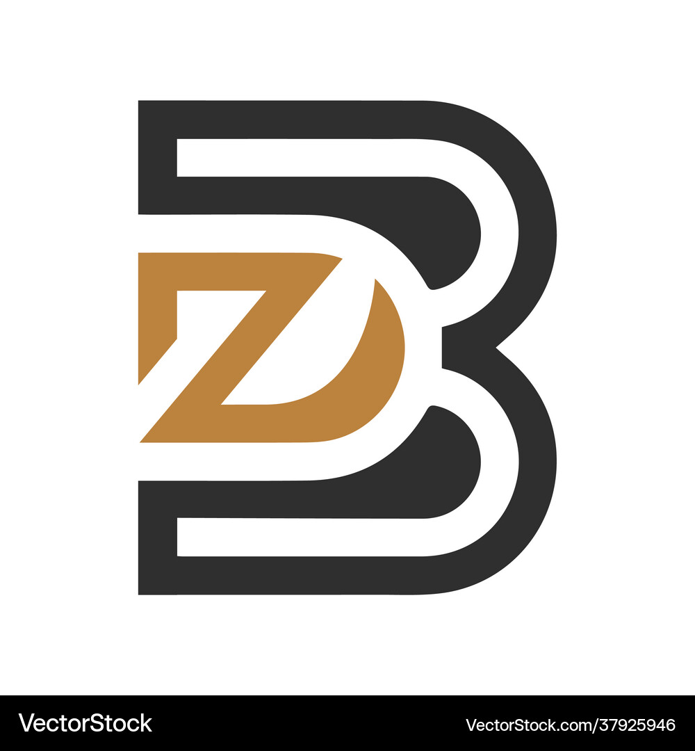 Alphabet initials logo bz zb z and b Royalty Free Vector