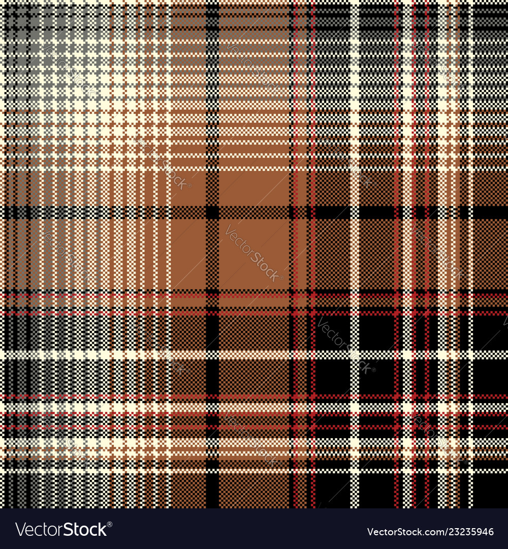 Brown pixel check seamless pattern Royalty Free Vector Image