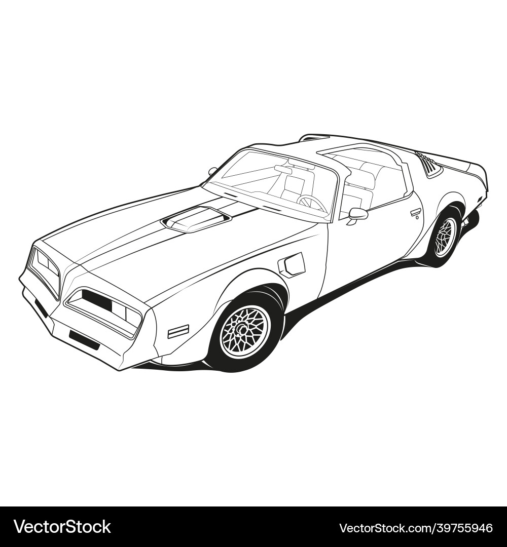 Car outline line art coloring page Royalty Free Vector Image