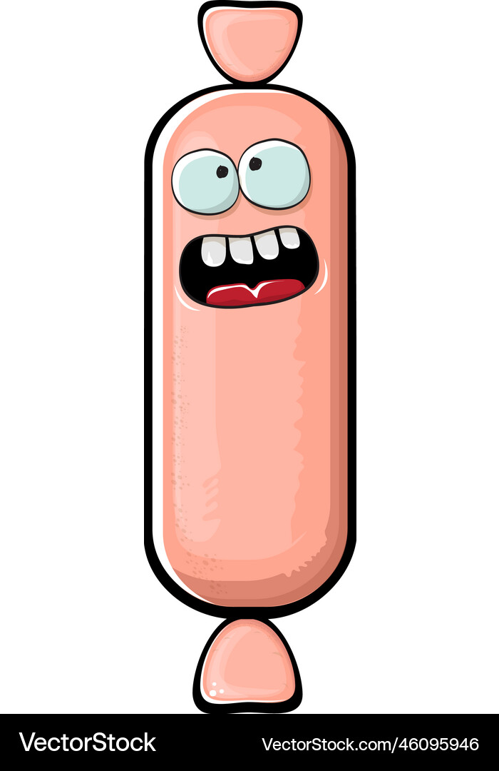 Cartoon sausage characters isolated on white Vector Image
