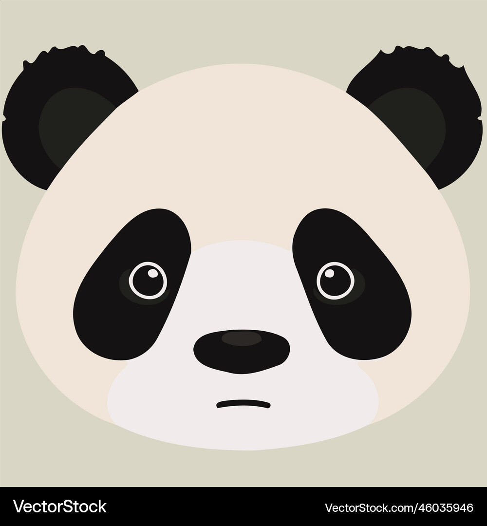 Common panda bear mammal animal face Royalty Free Vector
