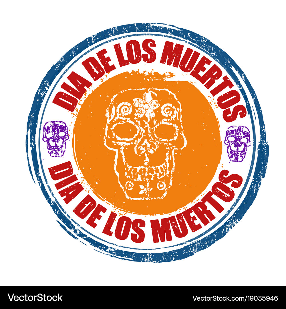 Day of the dead stamp Royalty Free Vector Image