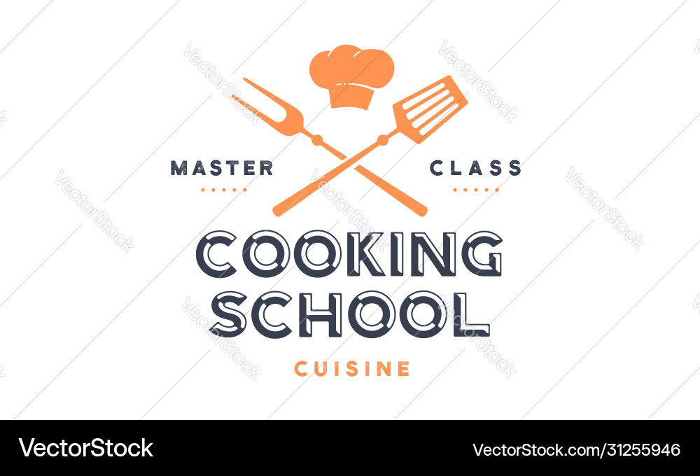 Food logo logo for cooking school class Royalty Free Vector