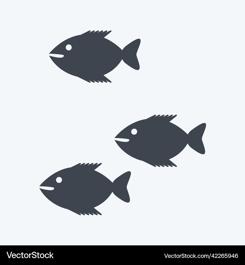 Icon small fish suitable for sea symbol glyph Vector Image
