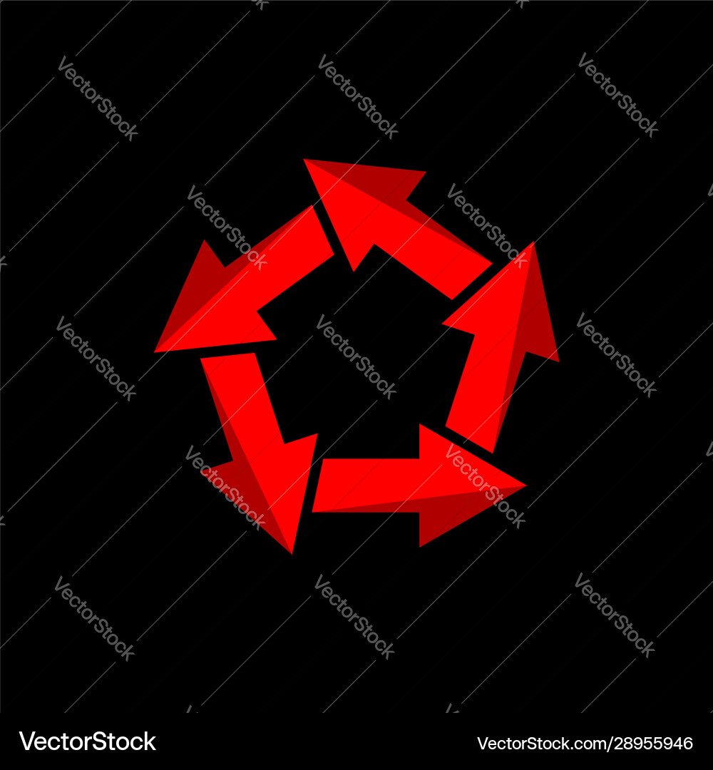 Recycle arrow symbol with pentagonal or pentagram Vector Image