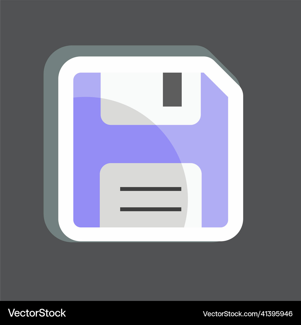 Save sticker in trendy isolated on black Vector Image