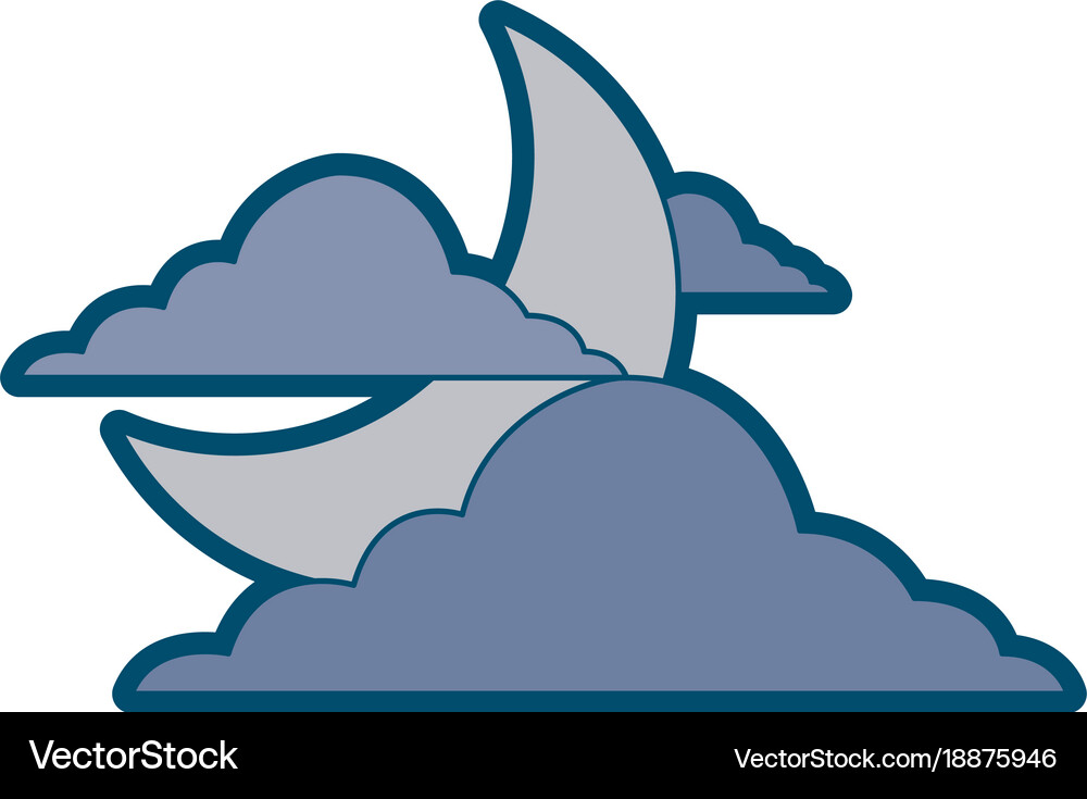 Sky night cloud half moon nature weather Vector Image