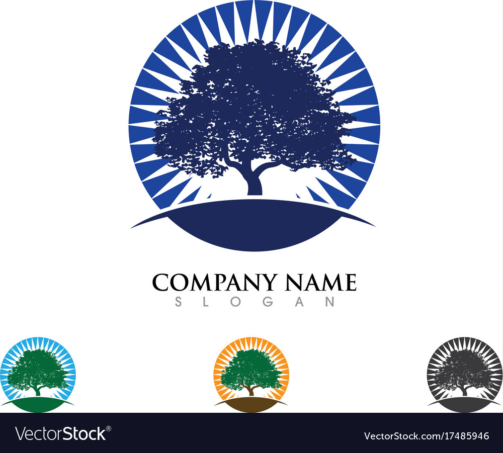 Tree icon logo template Royalty Free Vector Image