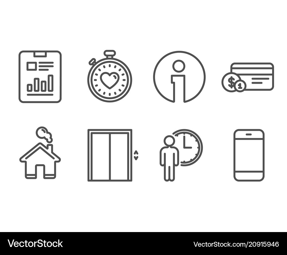 Waiting report document and lift icons payment Vector Image