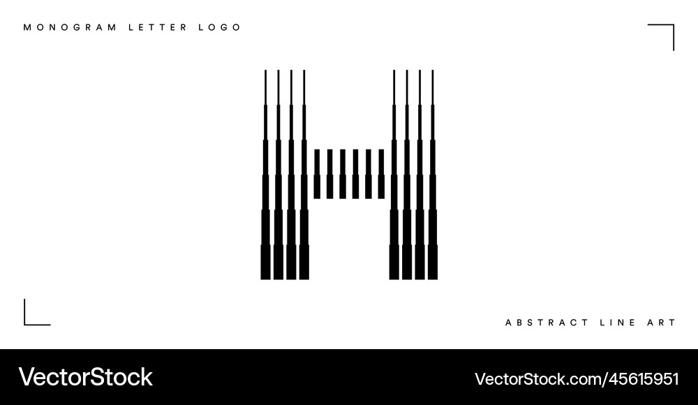 Abstract line art letter h monogram logo Vector Image