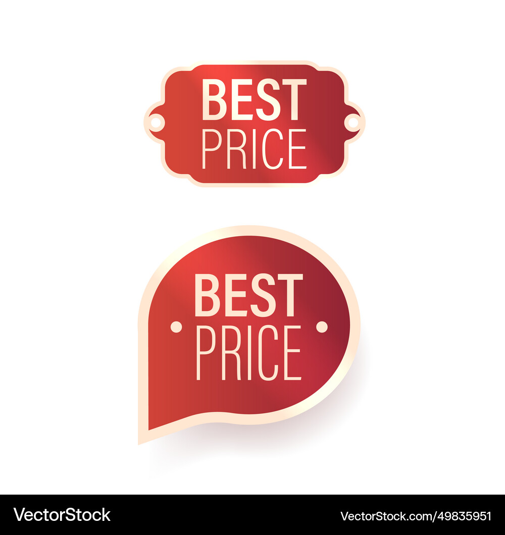 Best price labels signifies most competitive Vector Image