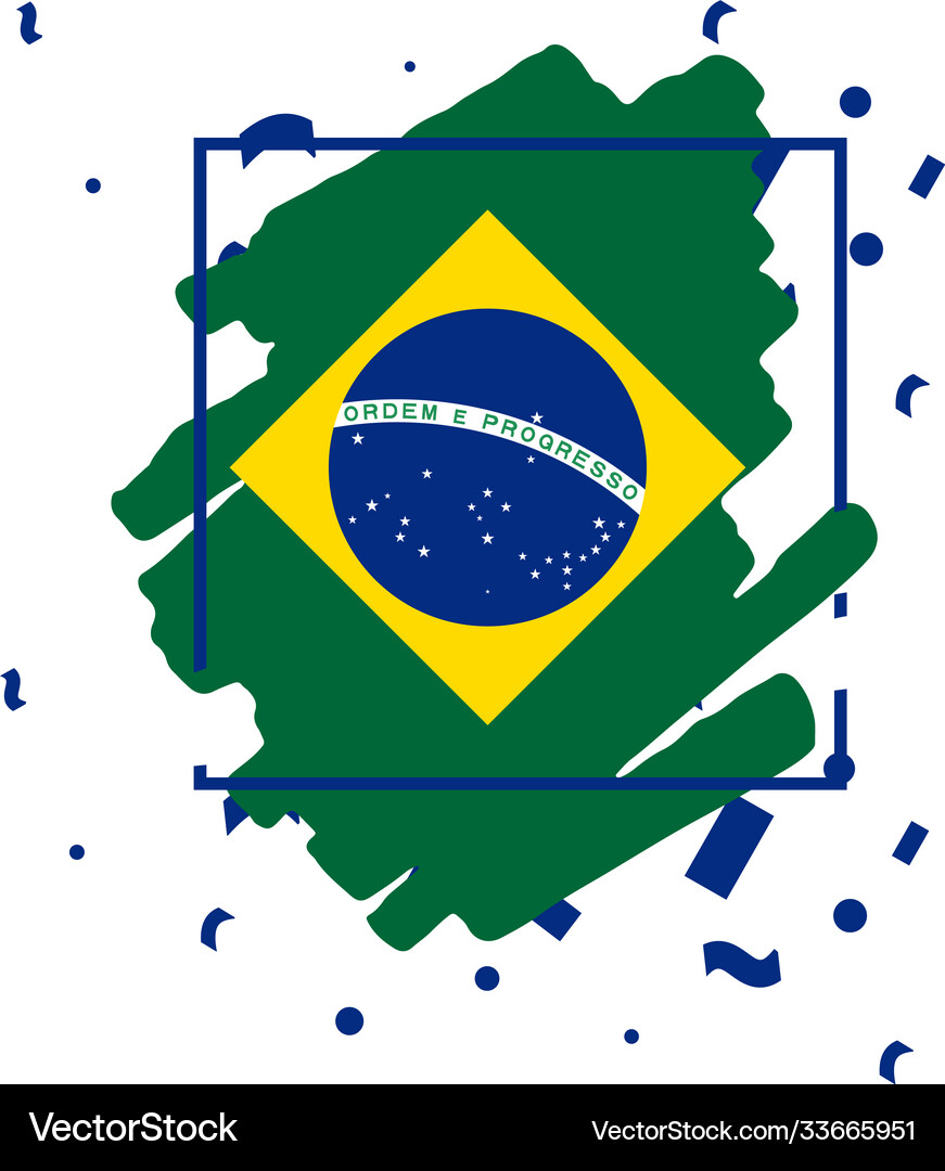 Brazil brush logo template design Royalty Free Vector Image