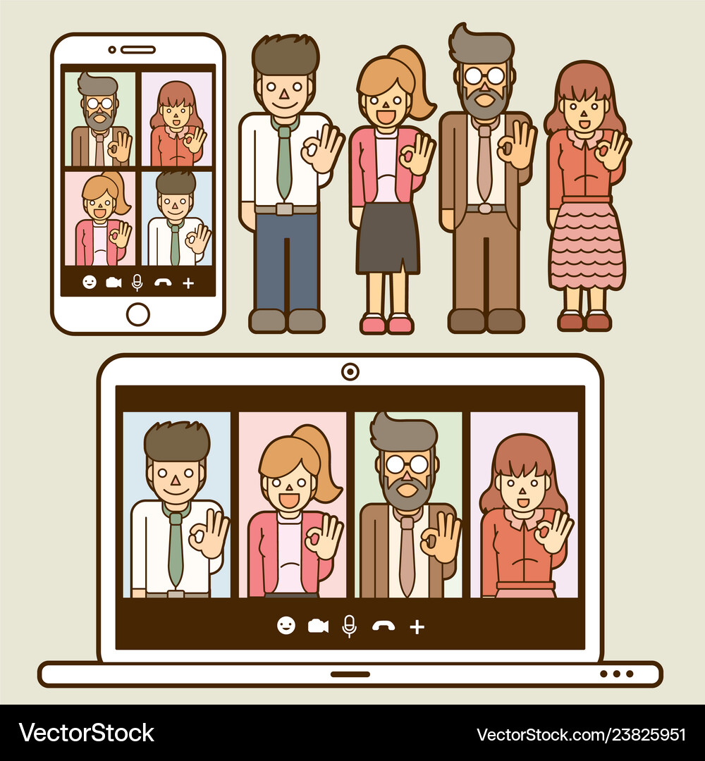 Business meeting online technology for Royalty Free Vector
