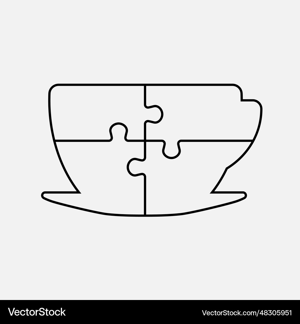 Diagram infographic 4 steps silhouette cup puzzle Vector Image