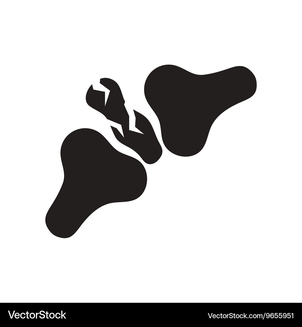 Flat icon in black and white style bone fracture Vector Image