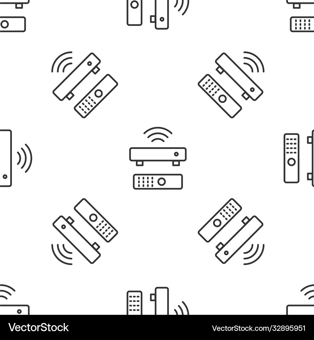 Grey line wireless multimedia and tv box receiver Vector Image