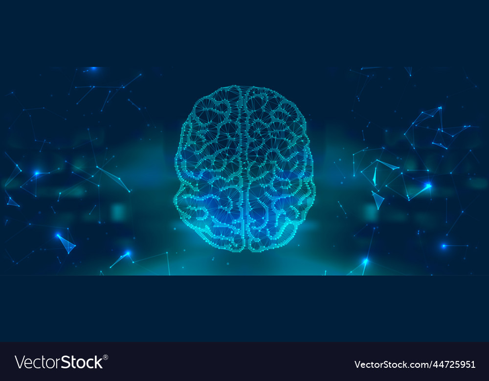 Human brain visualization futuristic artificial Vector Image Human brain visualization futuristic artificial Vector Image