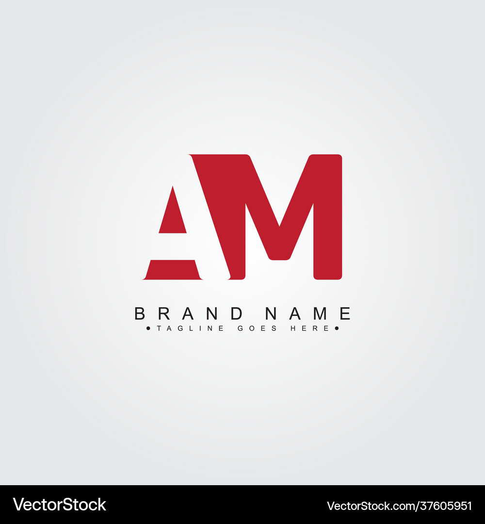 Initial letter am logo - simple business logo Vector Image