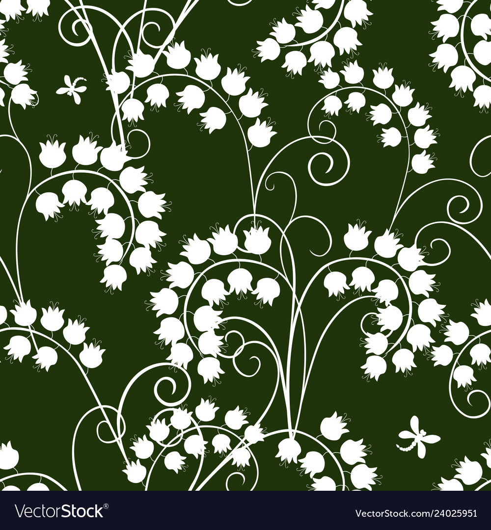 Pattern of the lilies valley Royalty Free Vector Image